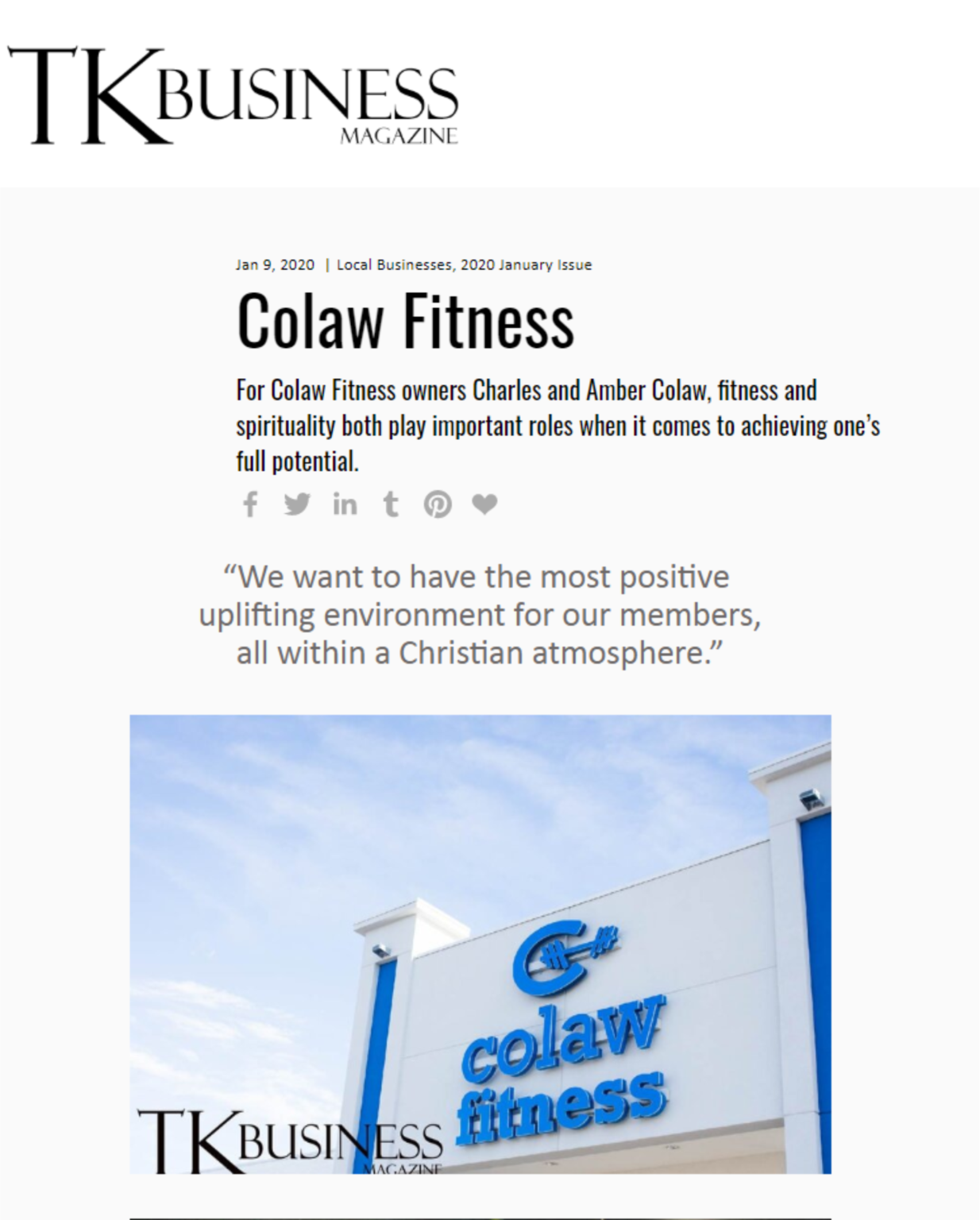 Our Story - Colaw Fitness